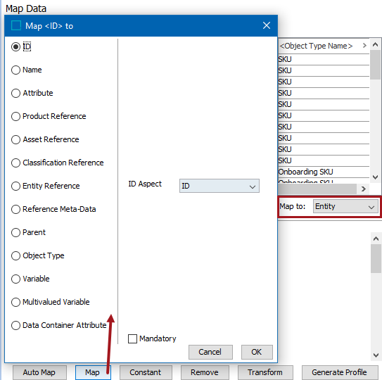 Entity Object Type - Map To Inbound