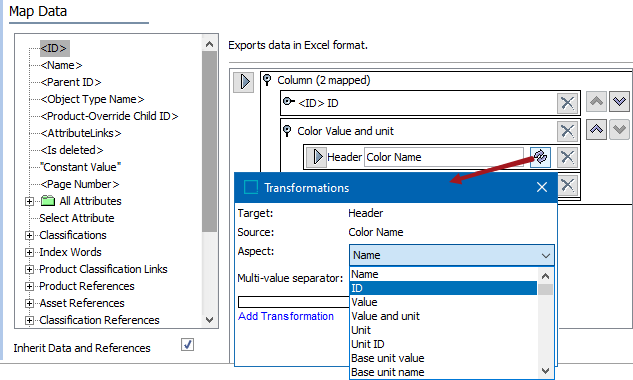 Header and Value Aspects Example